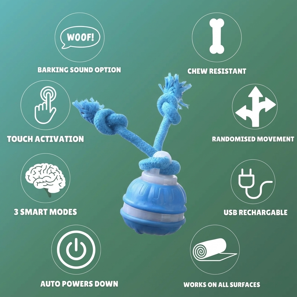 Interactive Dog Toy - Automatic Moving Toy with Touch Activation & 3 ...